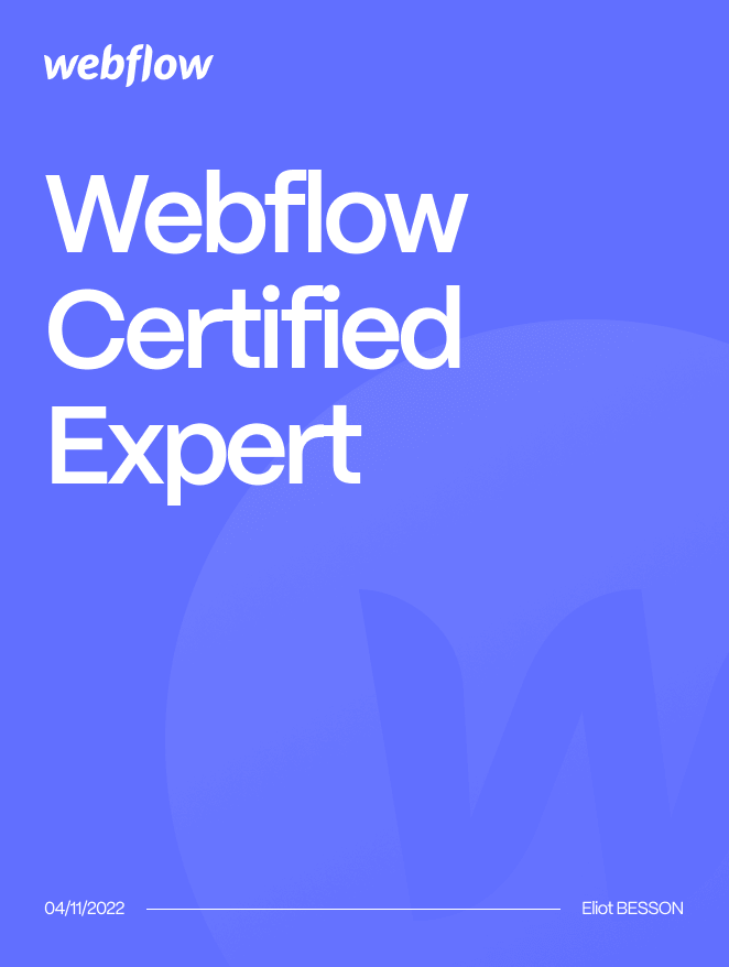 About me - Portfolio of Eliot BESSON - Digital Designer & Webflow Expert